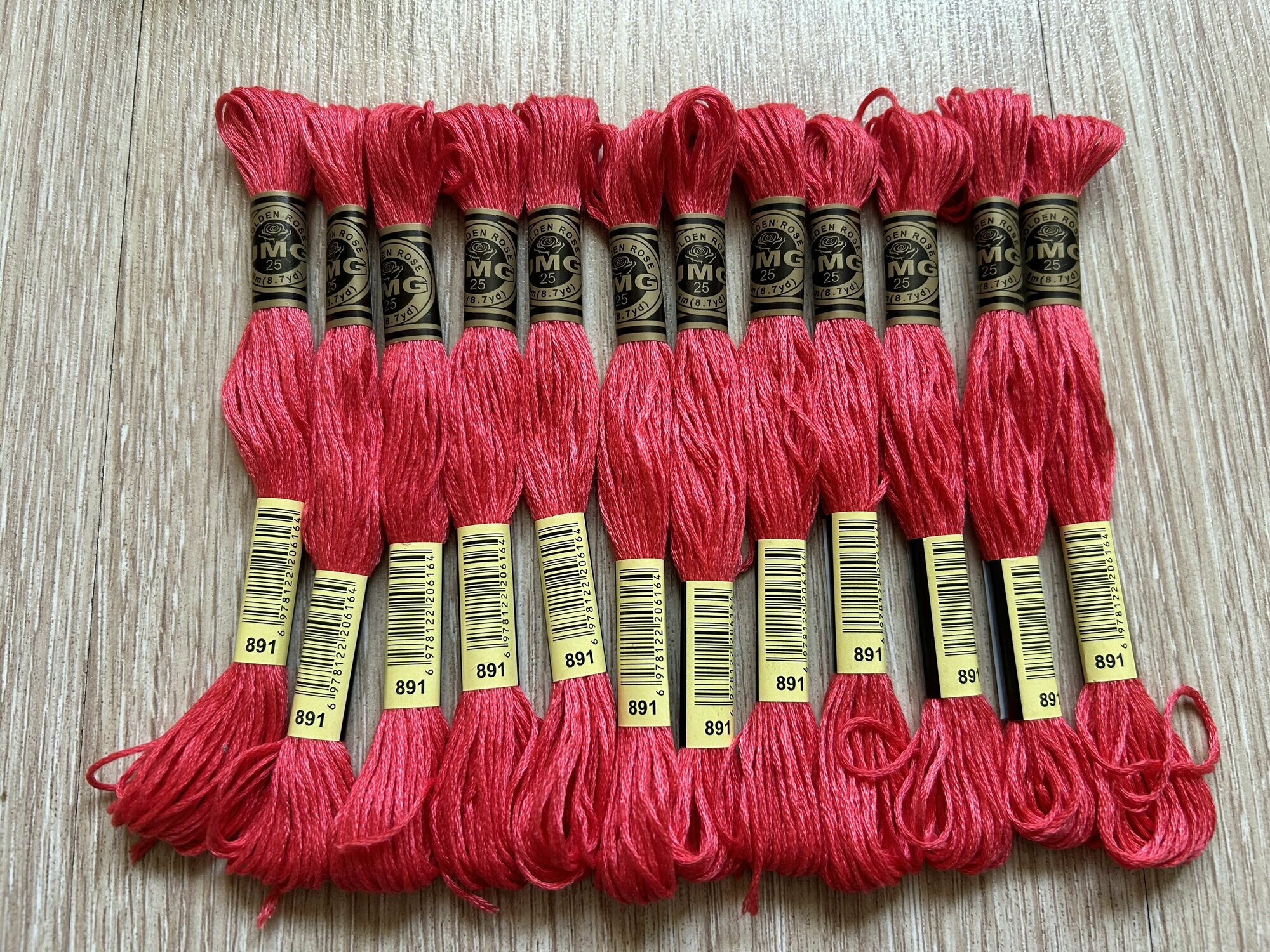 Нитки для вышивания JMC мулине (150-3866) 100% полиэфир 12 штук x 8 м