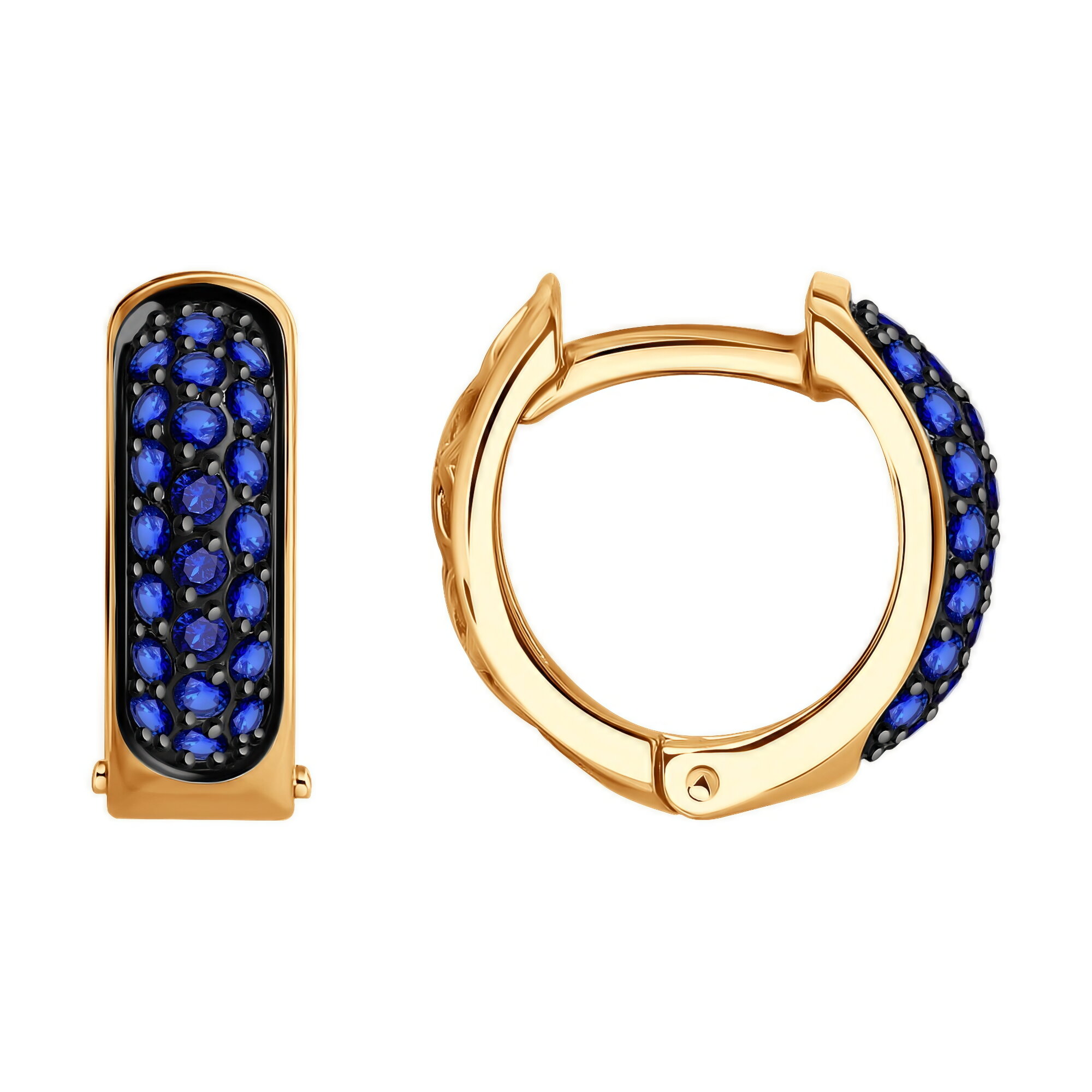 Серьги, красное золото, 585 проба, сапфир