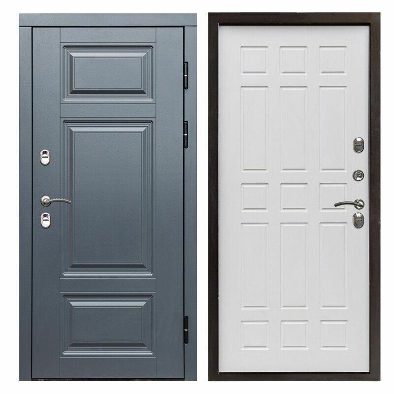 Дверь входная металлическая с терморазрывом Сибирь термо премиум Спарта белое дерево Paputin's Doors 960 х 2050 мм Правая