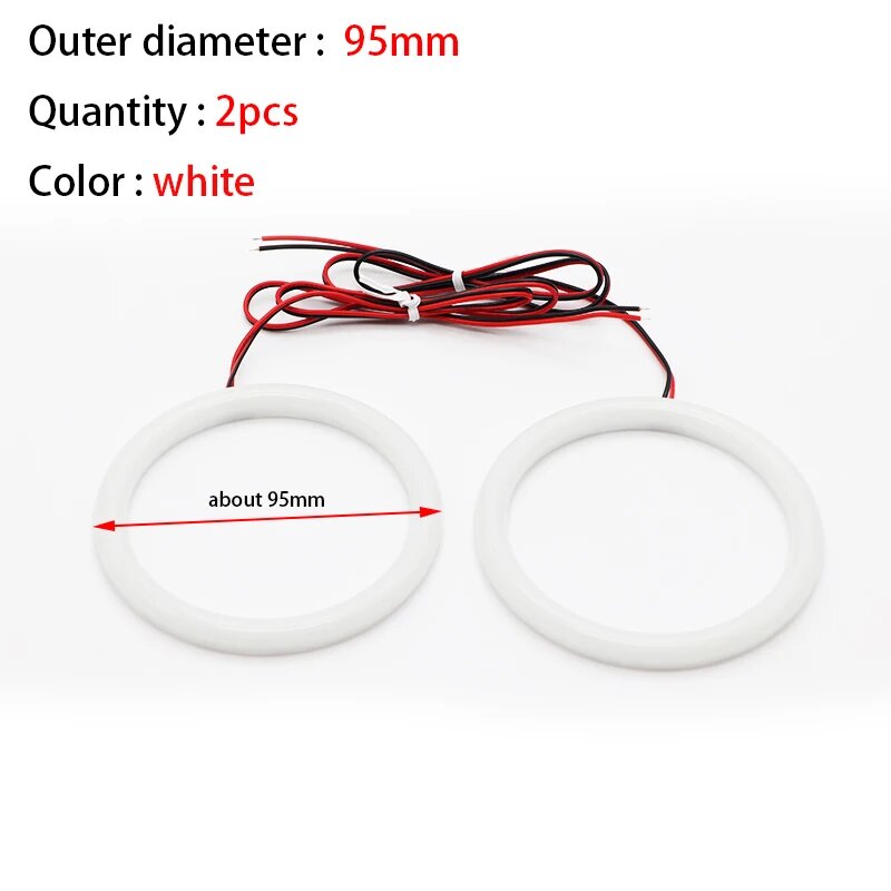 126 мм 140 мм 131 мм 146 мм 158 мм 60 мм 72 мм 80 мм 85 мм 90 мм 95 мм Для BMW E46 E36 E38 E39 E90 круглый свет Хлопковые ангельские глазки комплект Белый 95mm