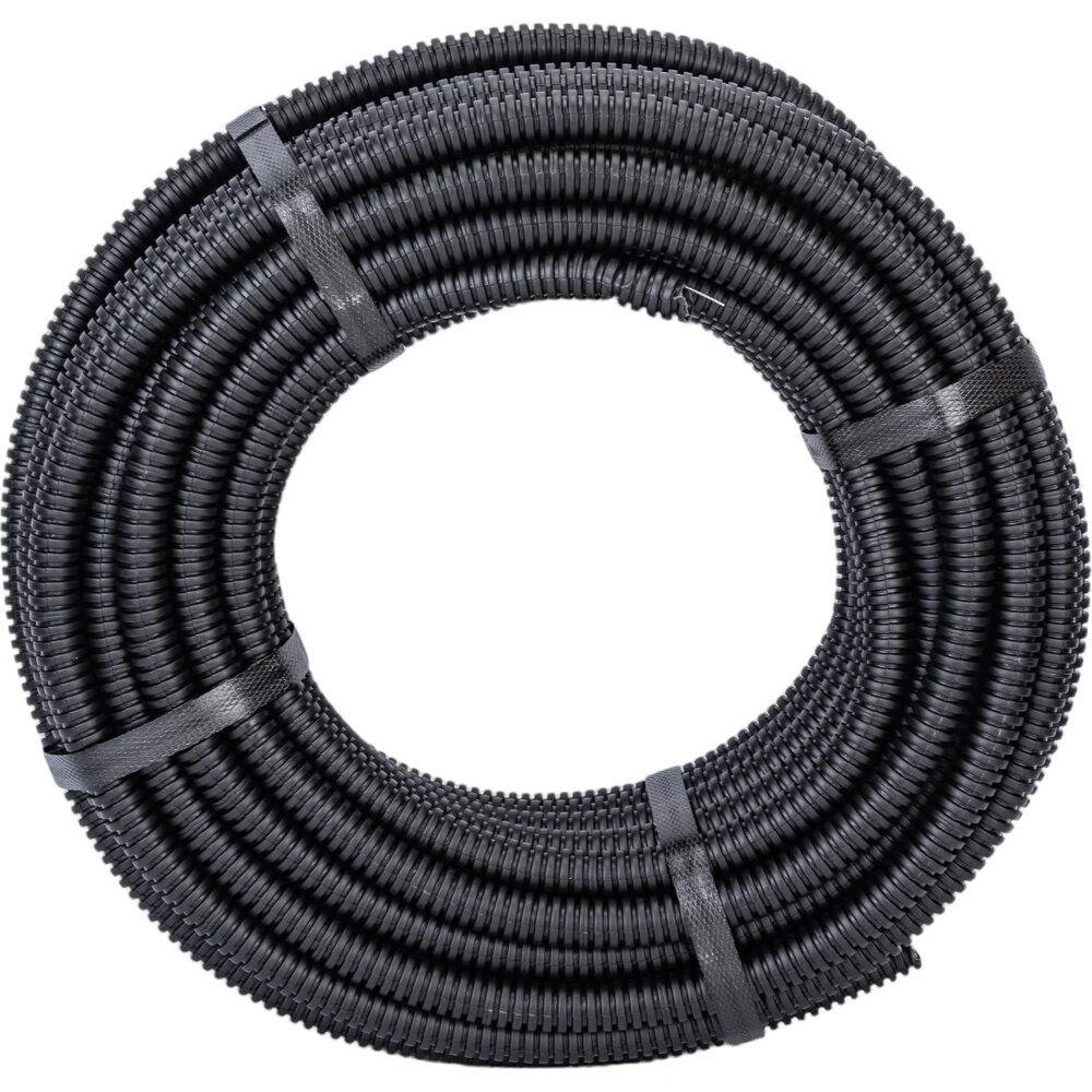 Гофрированная труба Рувинил ПНД d16мм легкая с протяжкой черный 20м D16