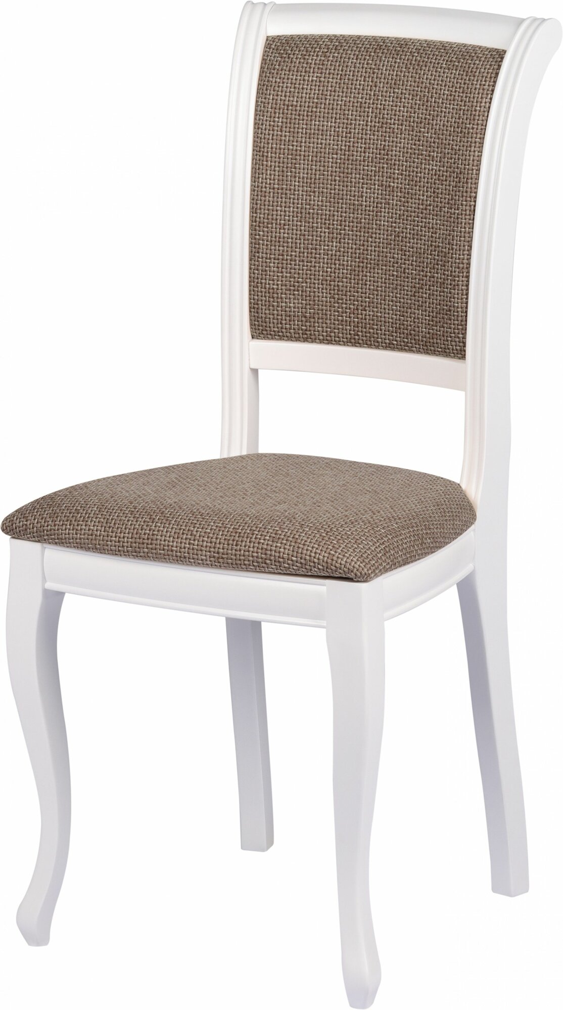 Стул кухонный Ambe Арктос, со спинкой, Коричневая рогожка, каркас белый