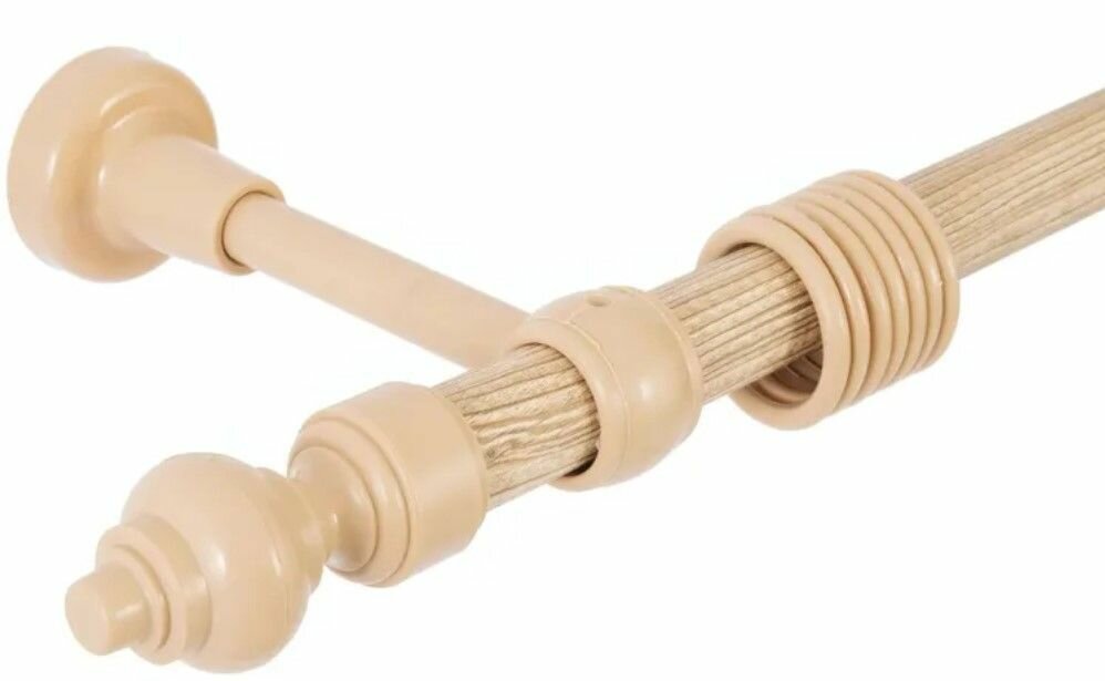 Карниз однорядный "Русские узоры" 240 см, металлическая гардина, перекладина для штор и занавесок, крепление для тюля, цвет шампань