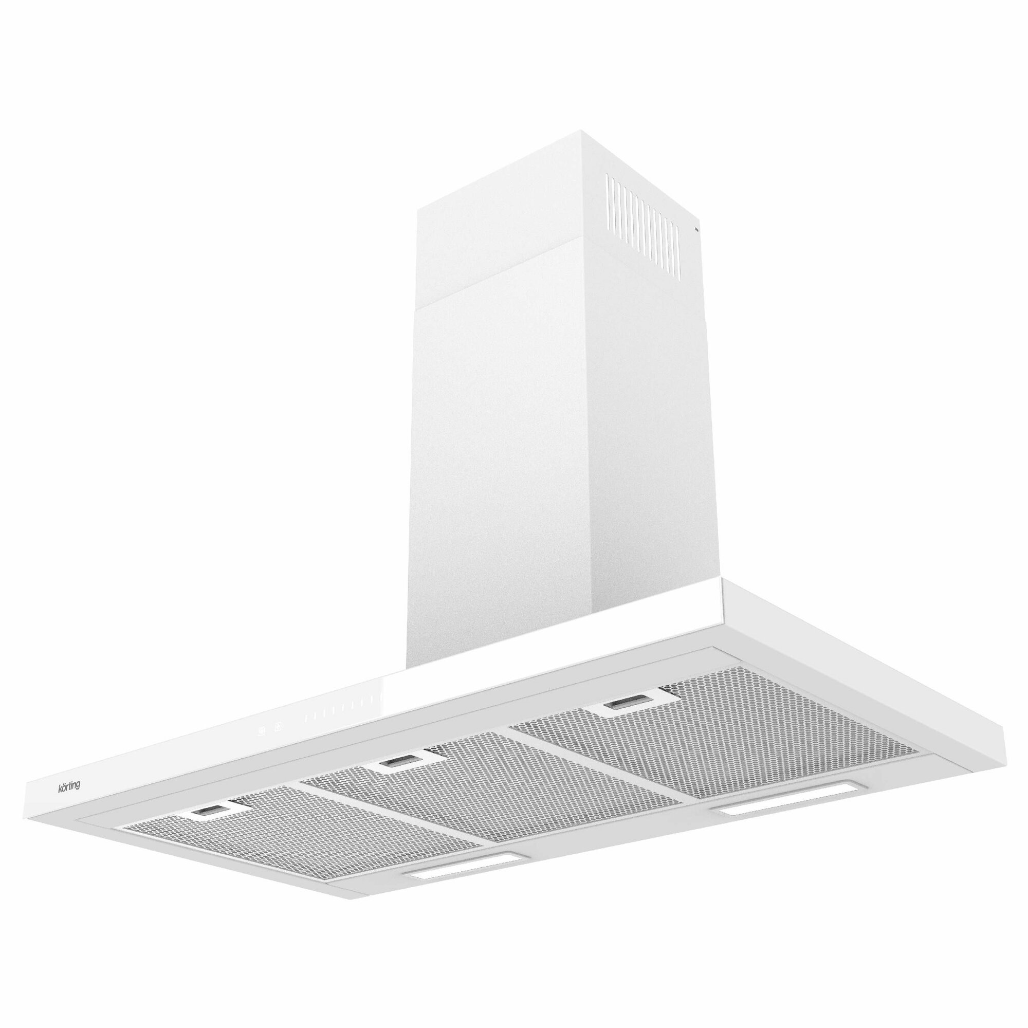 Купольная вытяжка Korting KHC 9989 GW ширина 90 см, производительность 950 м3/ч, 5 скоростей, сенсор, белое стекло — фото 1