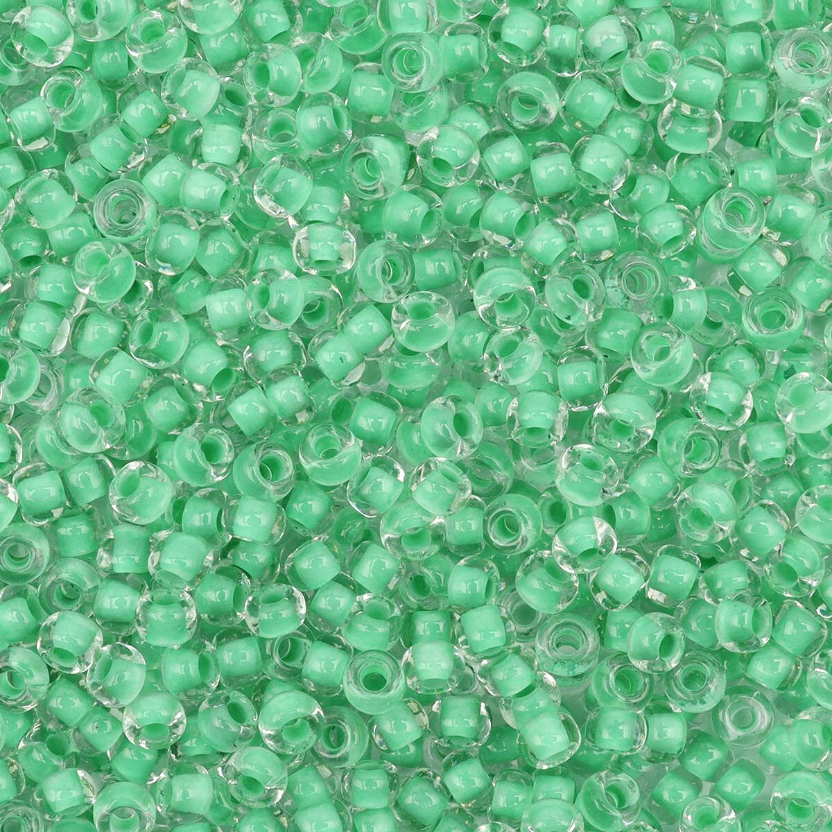 Бисер Preciosa 10/0 (2,3 мм), прозрачный с цветным центром и покрытием, 50 г, цвет № 38656