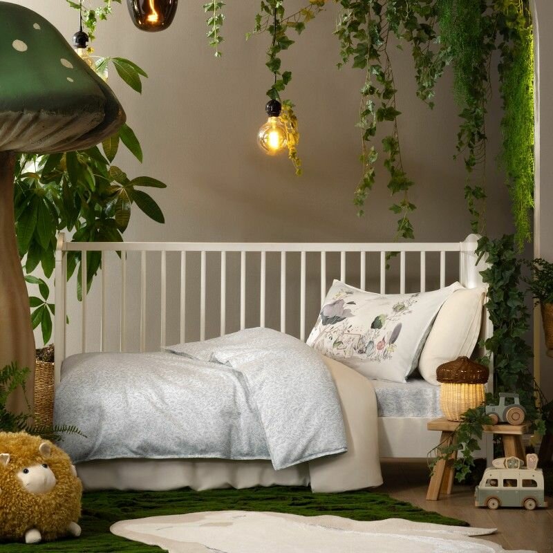 Togas Комплект постельного белья пикколо бел-зел 100x120/120x140/40x60-1, 3пр, Хлопок Роял сатин