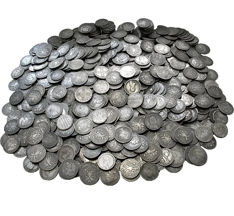 700 монет царские серебряные рубли ОПТом сувенирная копия монеты, нумизматика, деньги для коллекции