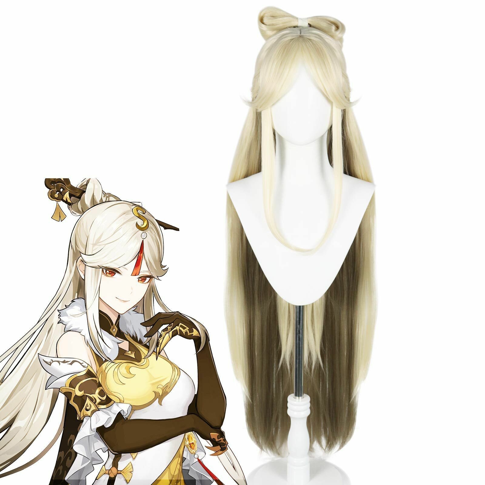 Парик Genshin Impact Ningguang с длинной косой
