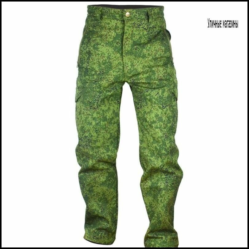 Боевые Брюки AimaMore Водонепроницаемый дышащий камуфляж Softshell из флиса EMR зеленого цвета XL52