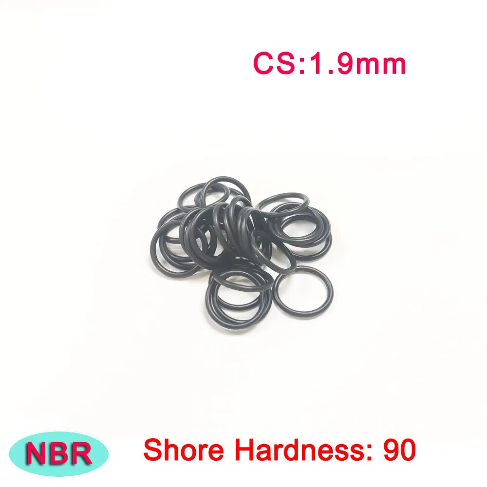 Уплотнительные кольца из каучука NBR, толщина 90 градусов, 1,9 мм, уплотнительные нитриловые бутадиеновые резиновые шайбы, размеры уплотнения на заказ