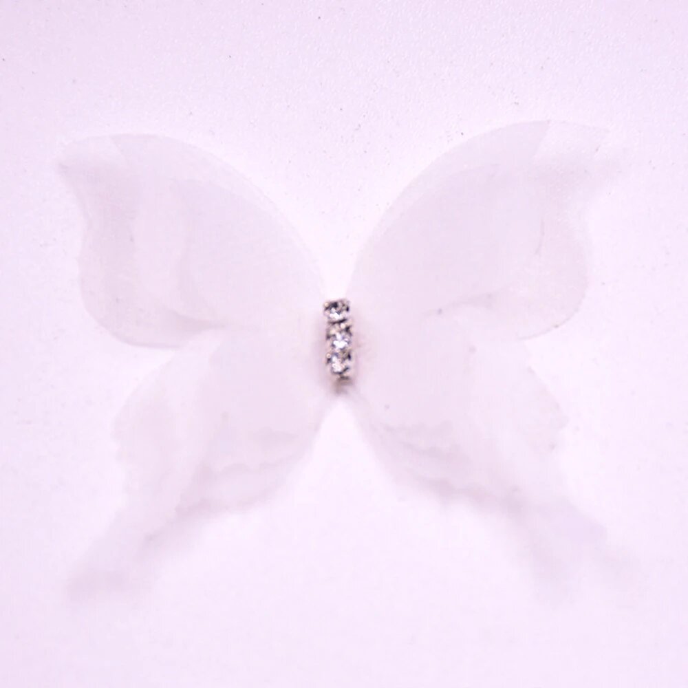 50 шт. 3D ткань из органзы, аппликации в виде бабочек, градиент цвета, полупрозрачная имитация сетки, нашивка в виде бабочки, двухслойная