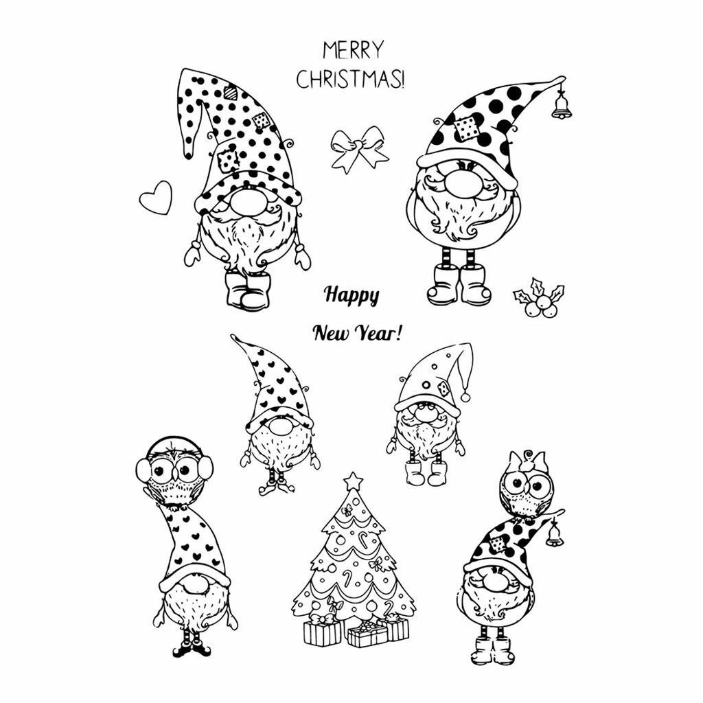 Штамп декоративный, Печать для ежедневника Рождество - Рождественский гном 2