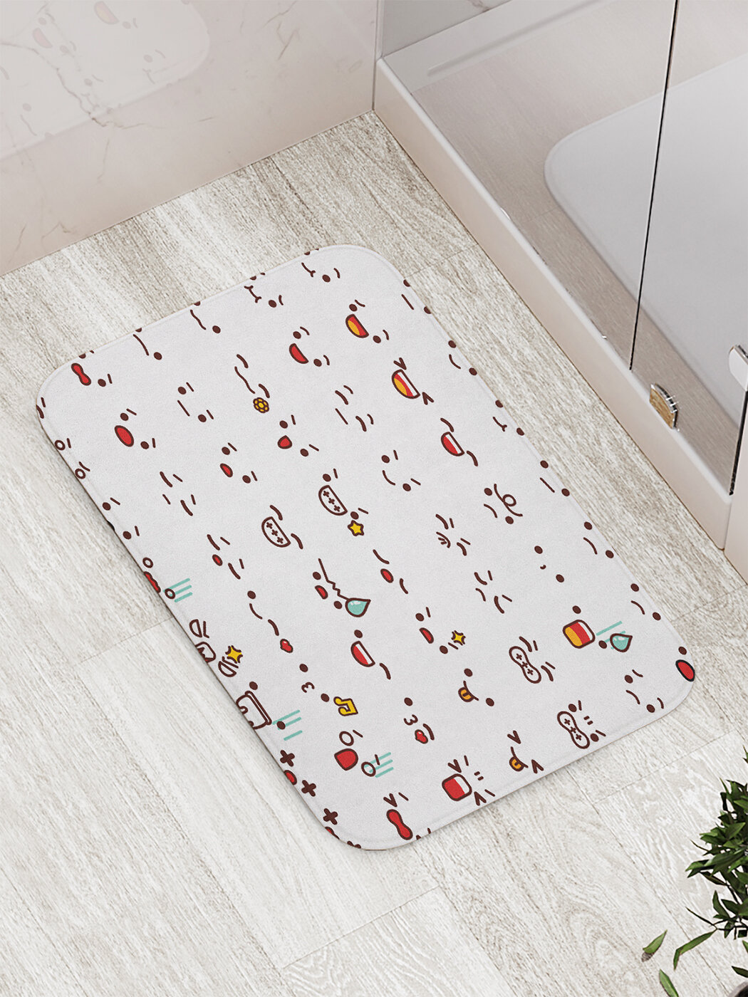 Коврик для ванной комнаты, туалета "Милые эмоции" противоскользящий, 52х77 см, JoyArty