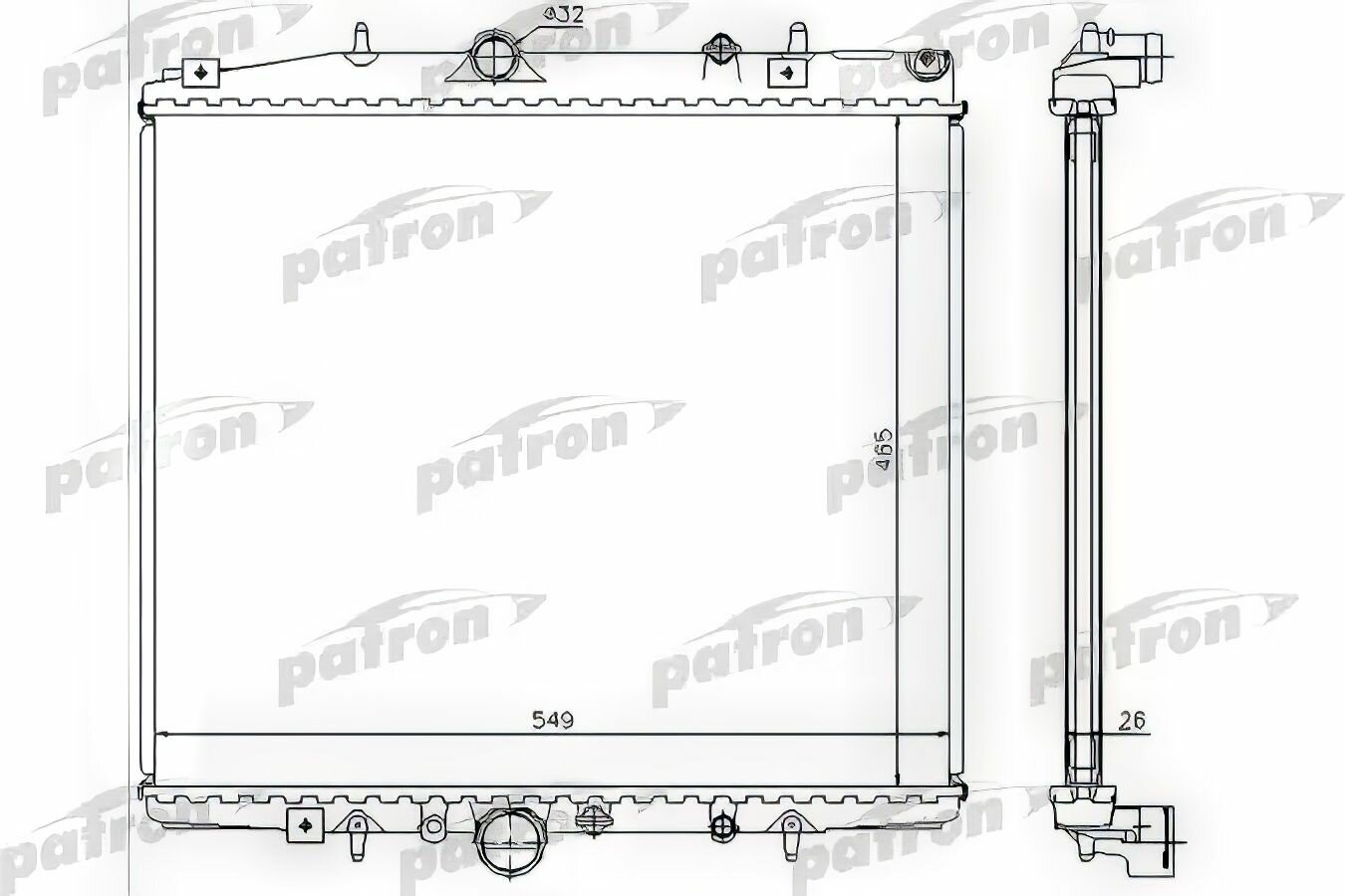 Радиатор системы охлаждения, для Фиат ULYSSE, Пежо 807