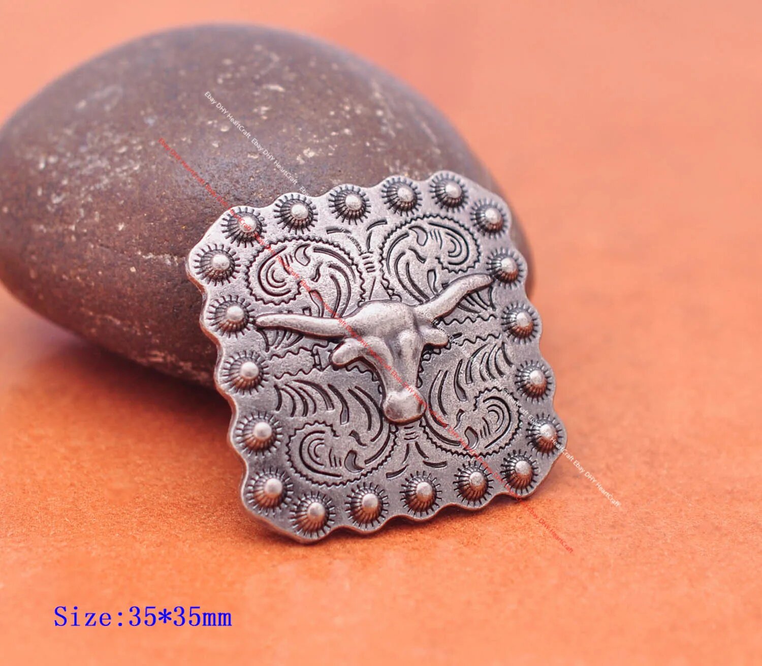 Набор из 10 декоративных кончо Create YueHong Antique Silver