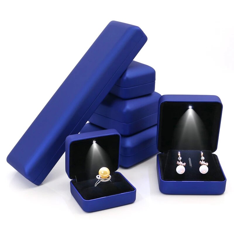 Коробка для колец с подсветкой, темно-синий, Big Ring Box