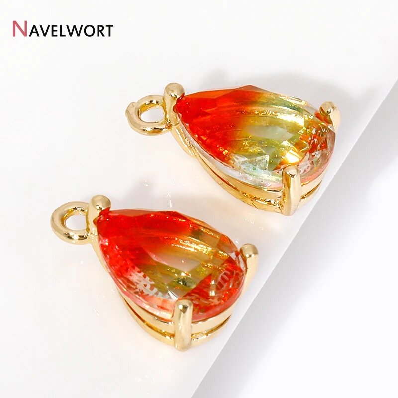 Хрустальные золотые подвески NAVELWORT для сережек 6 pieces, 18K gold plated