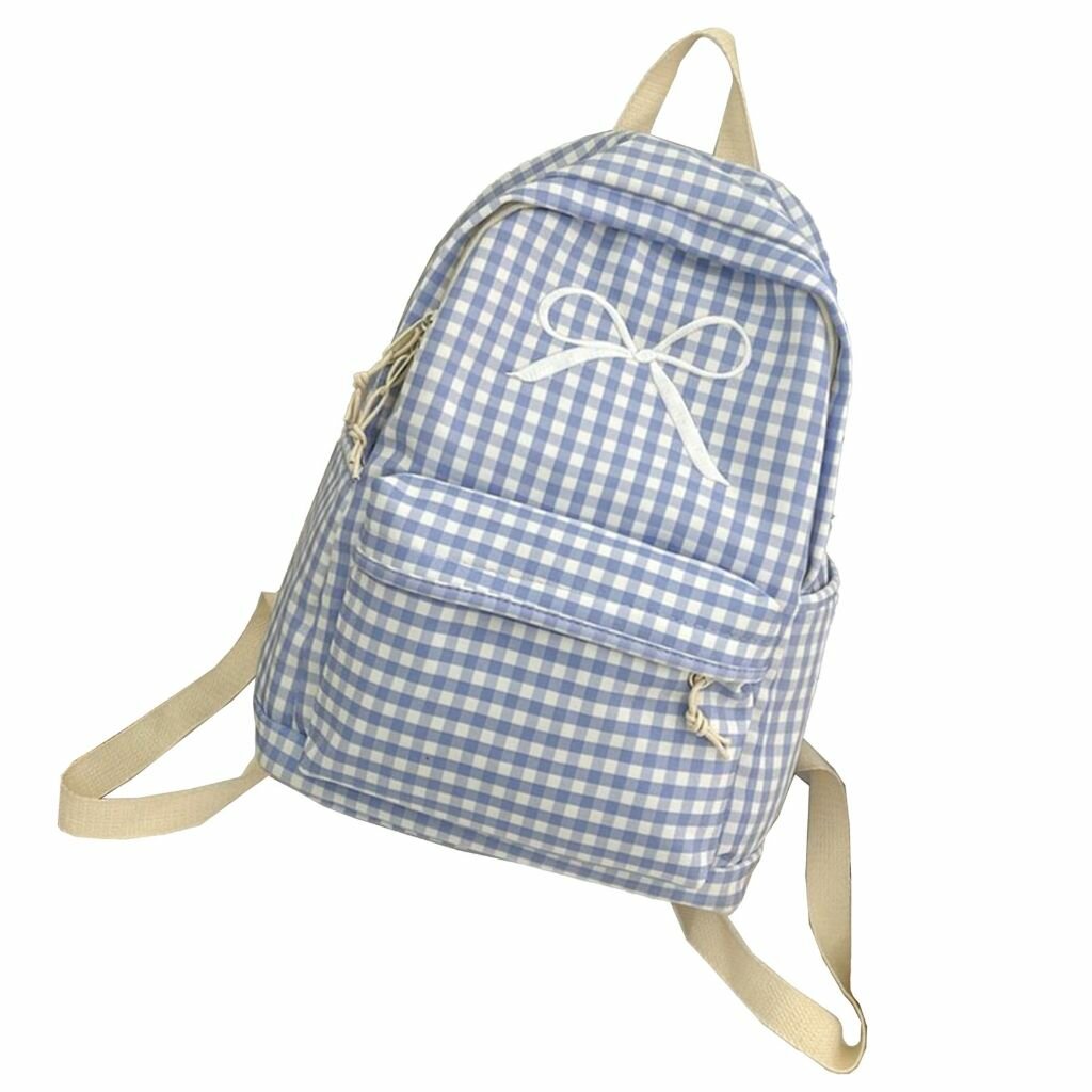 Японский школьный рюкзак с клетчатым узором