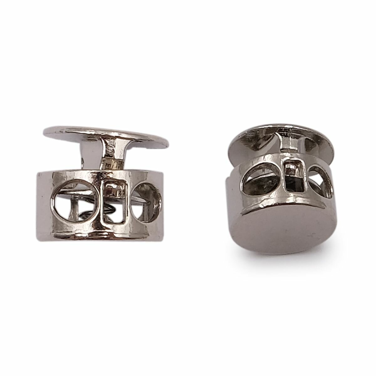 MFR08 Фиксатор для шнура 10,5*11,8мм, 2 отверстия d-3,7мм, металл, Silver (серебристый)