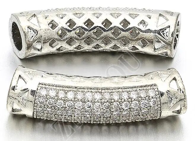 Бусины-капсулы латунные, Rhodium, ZHUKOU VW5