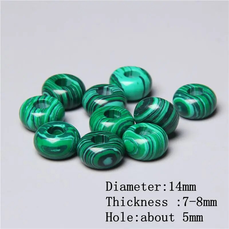 Бусины из агата vinswet 12/14 мм Изумрудный, 1pcs, 10 Malachite