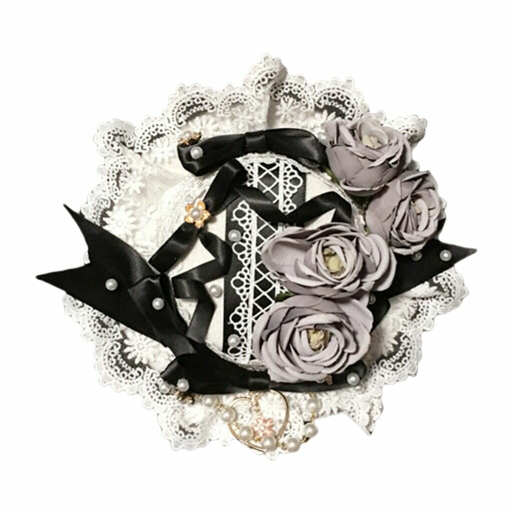 (1 верхняя часть) Свадебная заколка с цветочным узором в виде маленького цилиндра-черные, серые и фиолетовые цветы