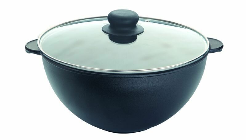 Казан Маруся 3560каз антипригалный, литой алюминий, 6л, 28см, стеклянная крышка