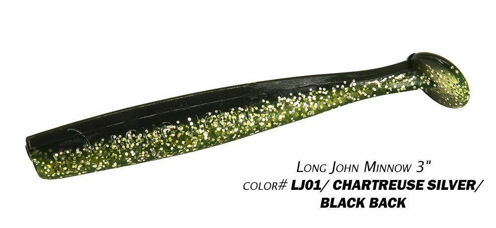 Мягкая силиконовая приманка Gene Larew Long John Minnow 3" (89мм), 10шт