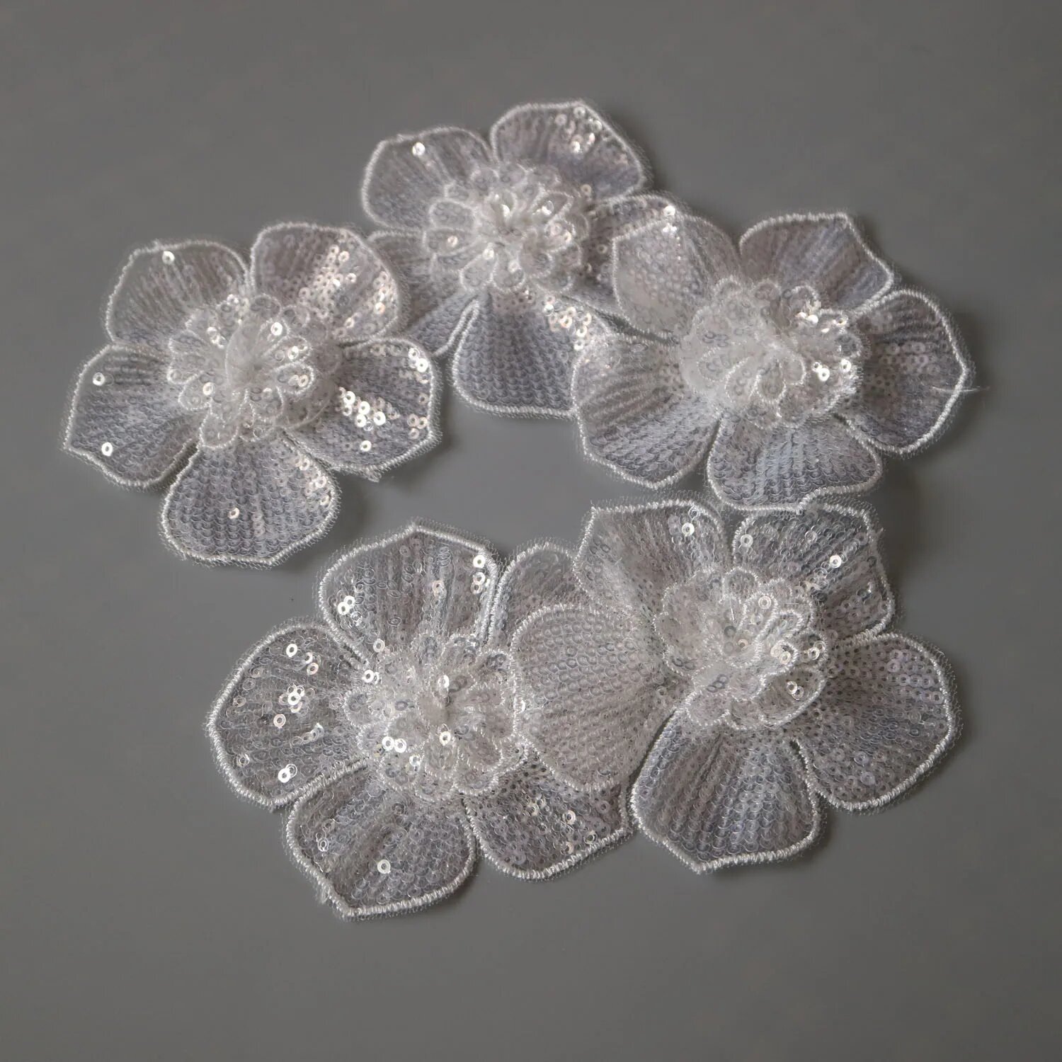 Нашивки с цветами OKNOW 5 шт. 5pc sequins