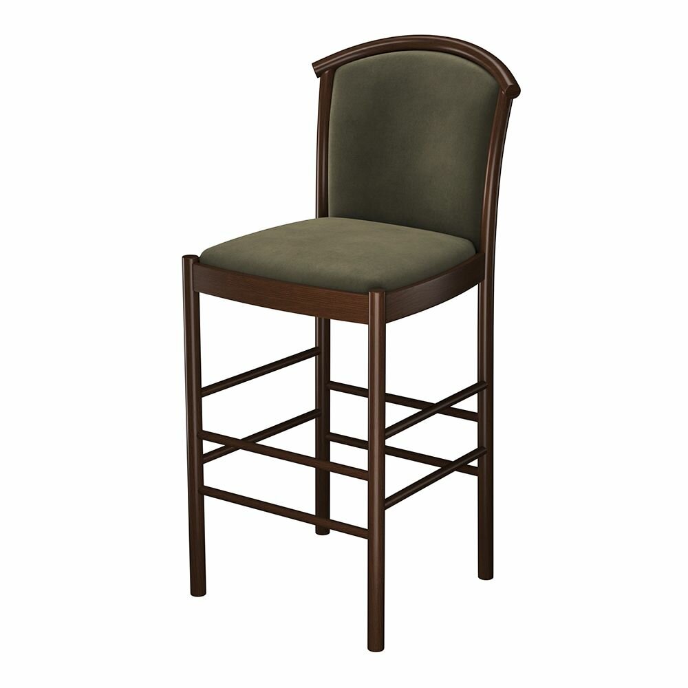 Стул полубарный деревянный низкий Анна массив бука, темный орех коричнево-серый