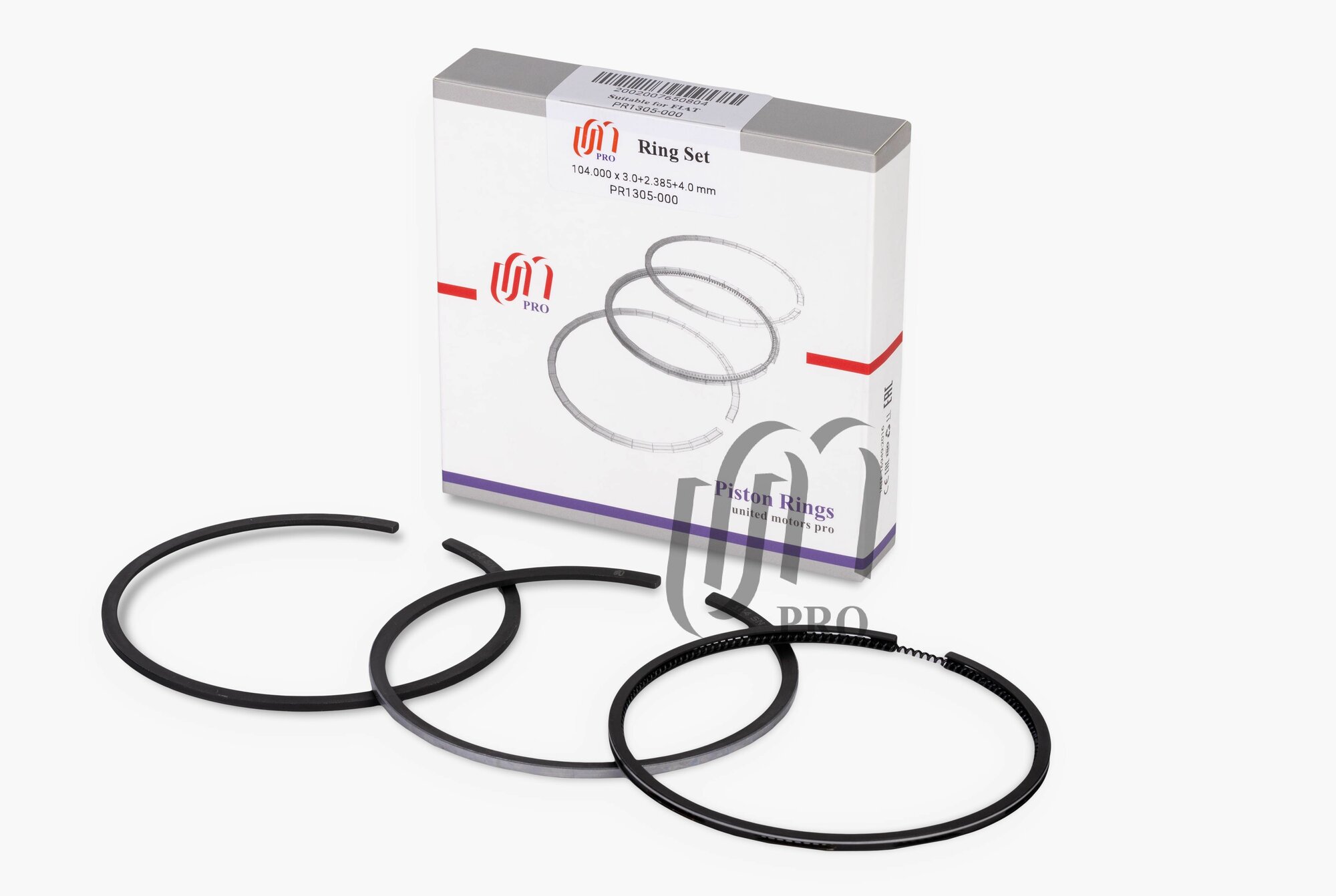 Кольца поршневые Fiat/Iveco F4CE/F4GE d104.0 STD 3.0x2.385x4.0 на 1 цил. (8094845) UM