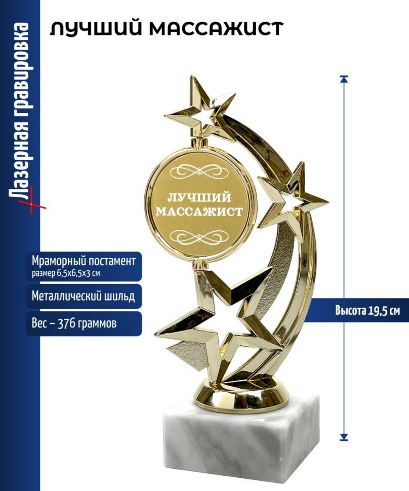 Статуэтка Звезда "Лучший массажист" (19,5 см)