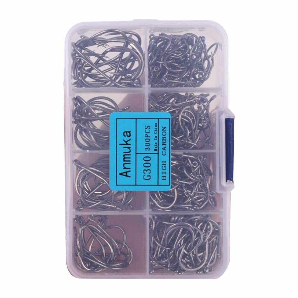 (1 коробка по 300 шт) Трубка с рыболовным крючком Iseni-G300 (9-16#)