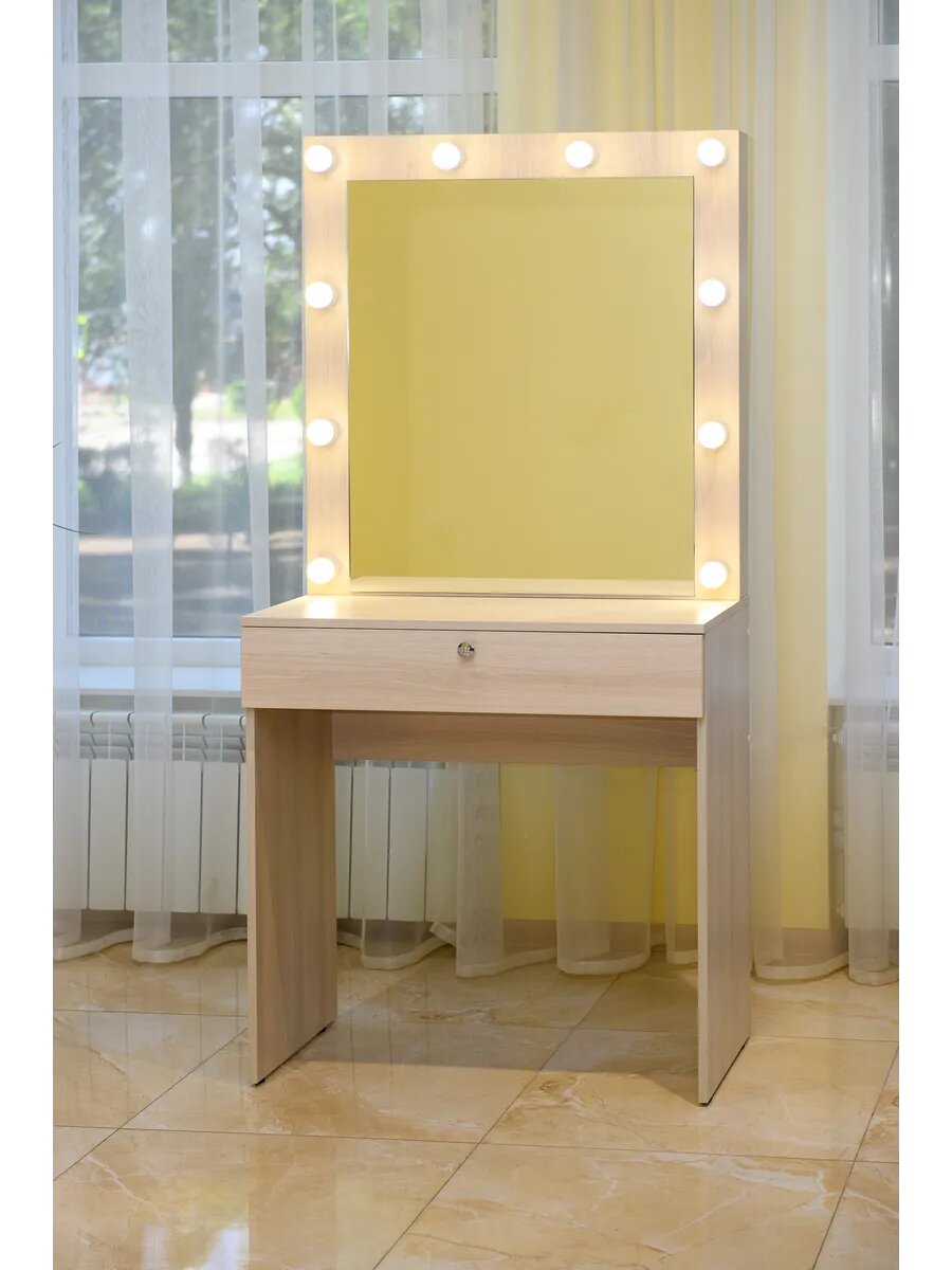 Туалетный столик с зеркалом и подсветкой "Лайт шамони"