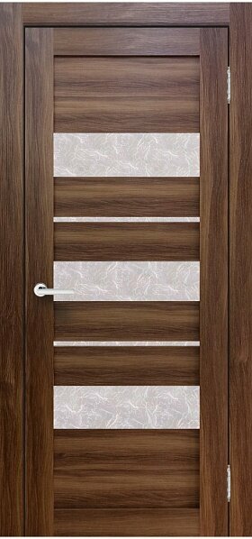 Межкомнатная Дверь Verda Х-7 Орех со Стеклом Гранит Прозрачный 2000х700мм (Полотно+Коробка+5 Наличников) / Верда.