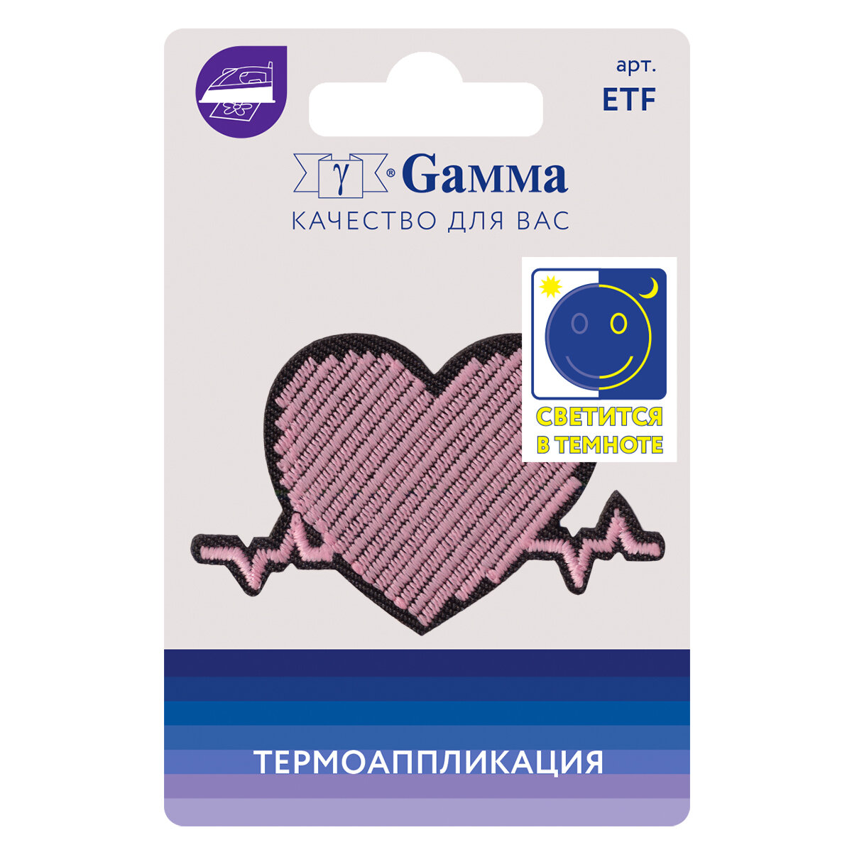 Gamma ETF-SV29 Термоаппликация Стук сердца 02-505 5.8×3.6 см 1 шт для ткани 02-505