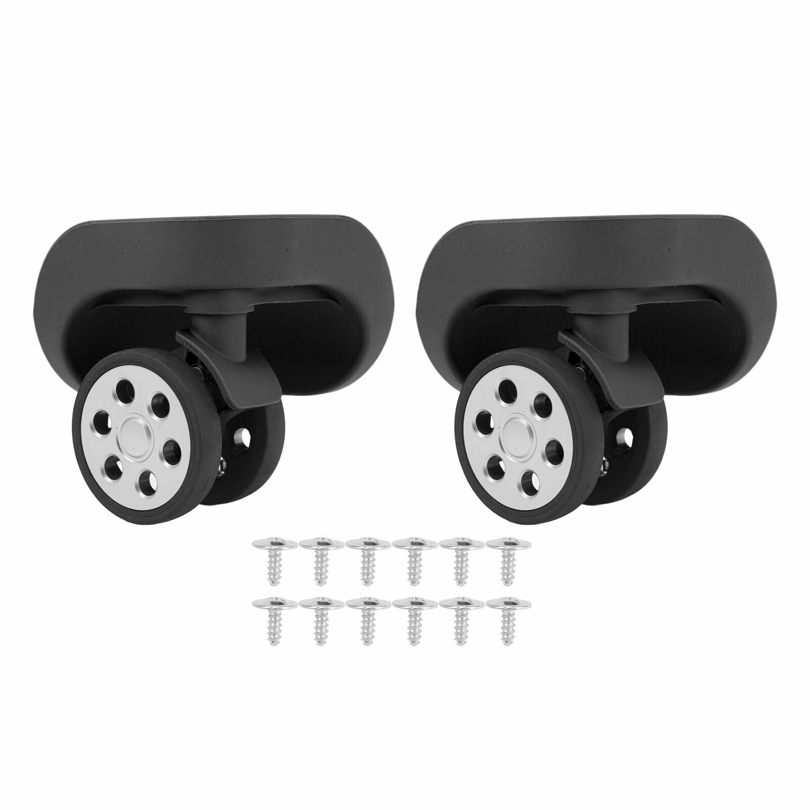 2 шт. Колеса для Чемодана 360 Вращающиеся Тихие Износостойкие ABS Резина Ролики с Винтами для Замены
