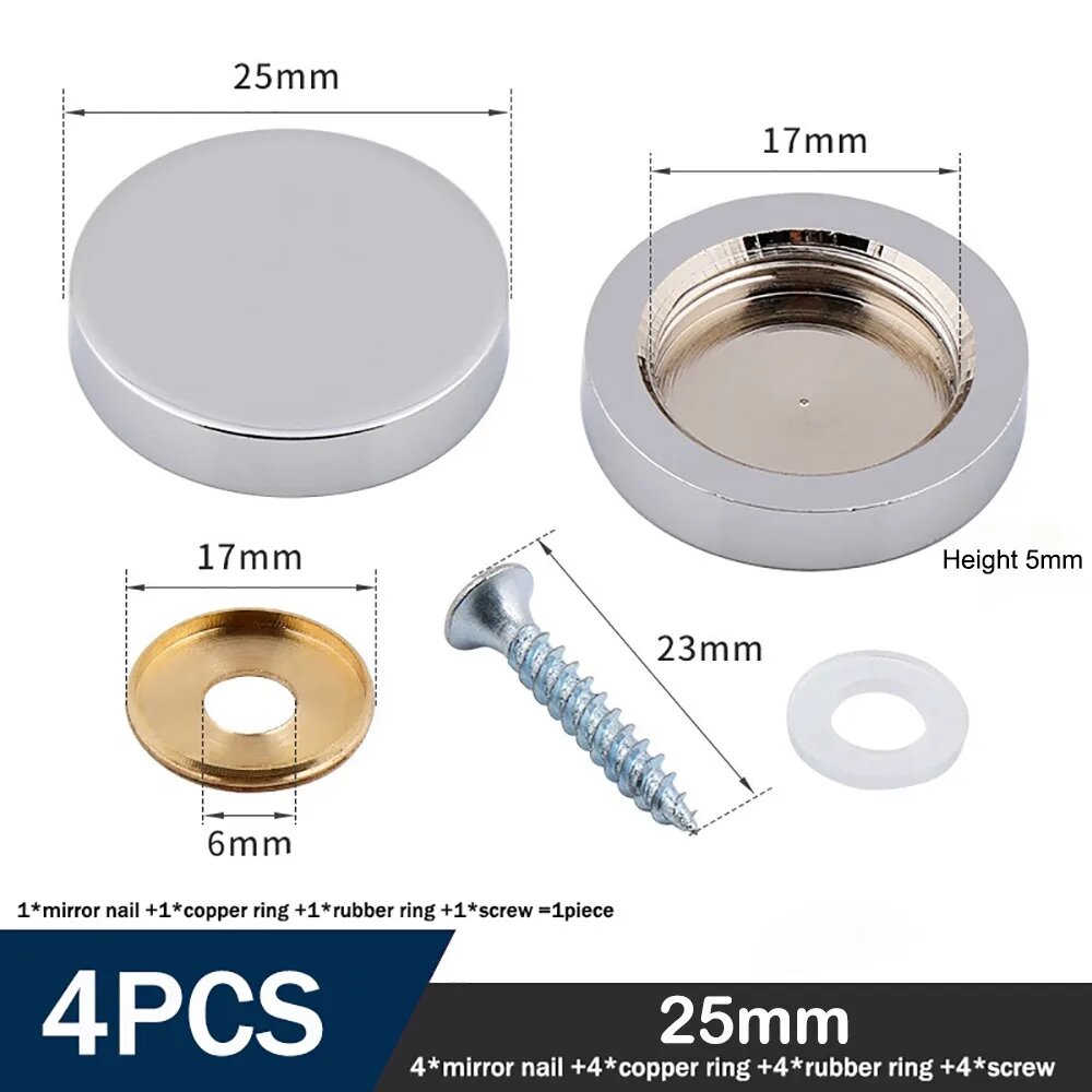 4 шт, медные крепежные винты для декоративного зеркала, крышка, гвозди, крепеж для рекламной доски, чайные столики, шкафы, стеклянная мебель
