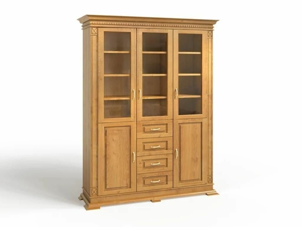 Шкаф Верди №542 из Массива сосны, 150х40х220 см, классический орех 2