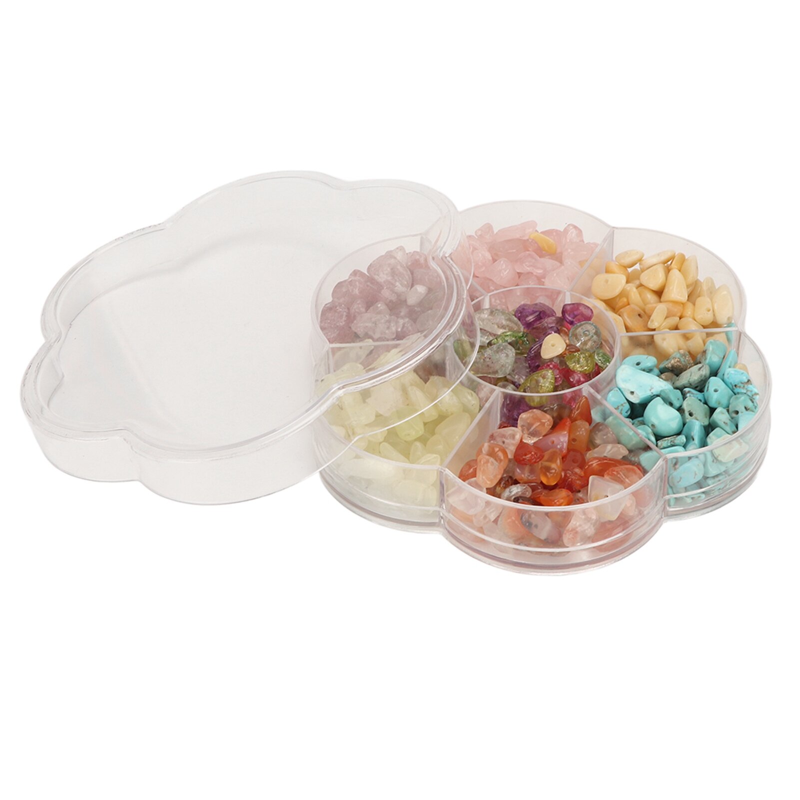 Лечебные кристаллы, 7 цветов, неправильной формы, упакованы в коробку, многоцелевые хрустальные бусины для изготовления украшений своими руками.