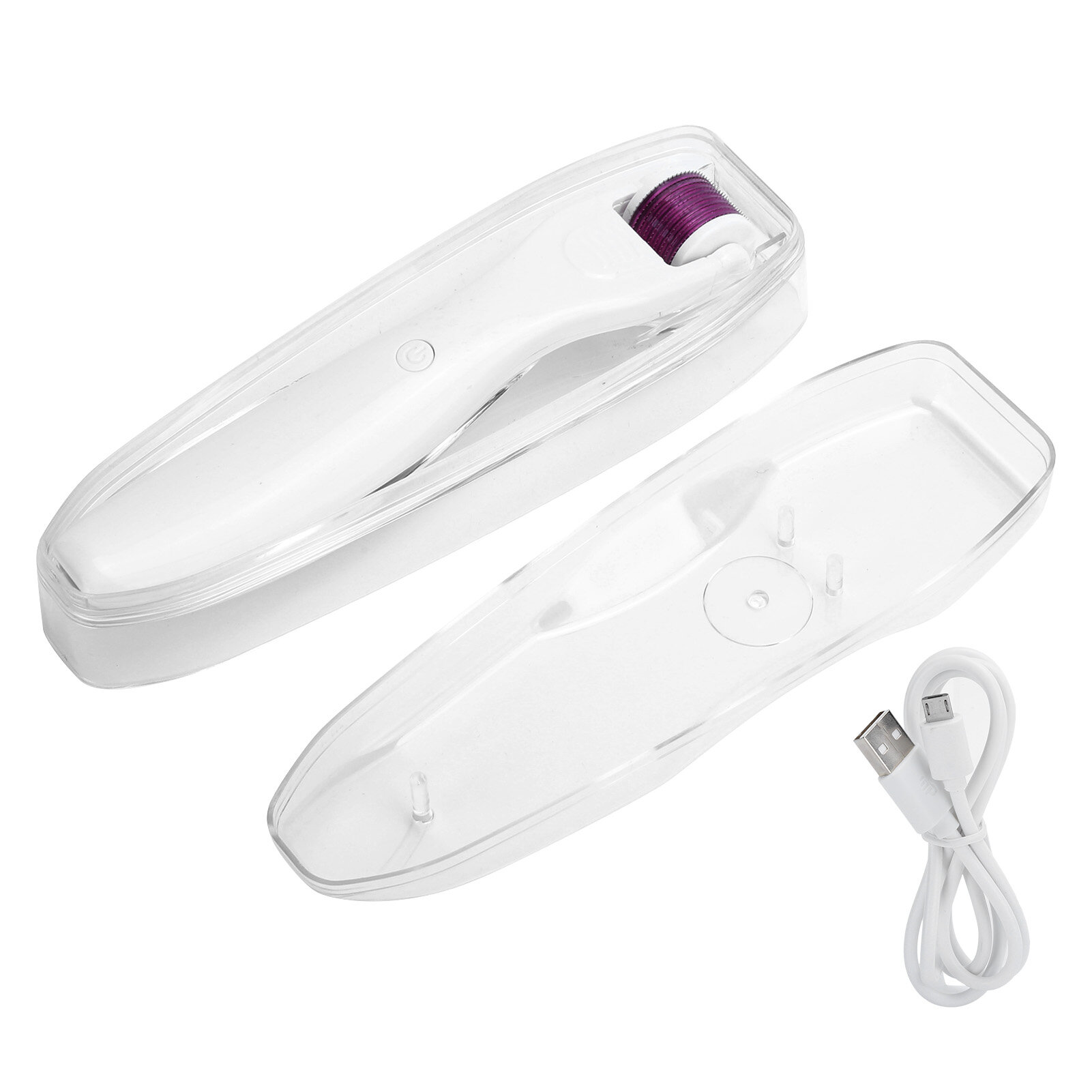 MicroNeedle Derma Roller Вибрационный микроигольный ролик для лица Фотонная терапия Световой ролик