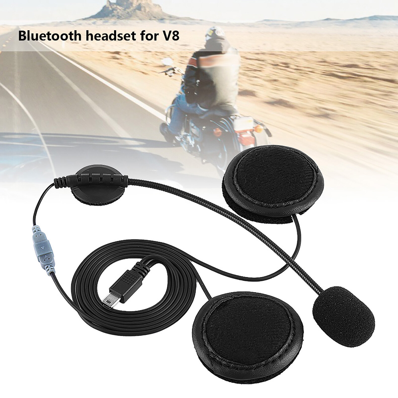 Аксессуары Bluetooth-гарнитура наушники микрофон для интеркома мотоциклетного шлема V8, материал ABS, черный цвет, вес упаковки около 50 г, 1 шт.