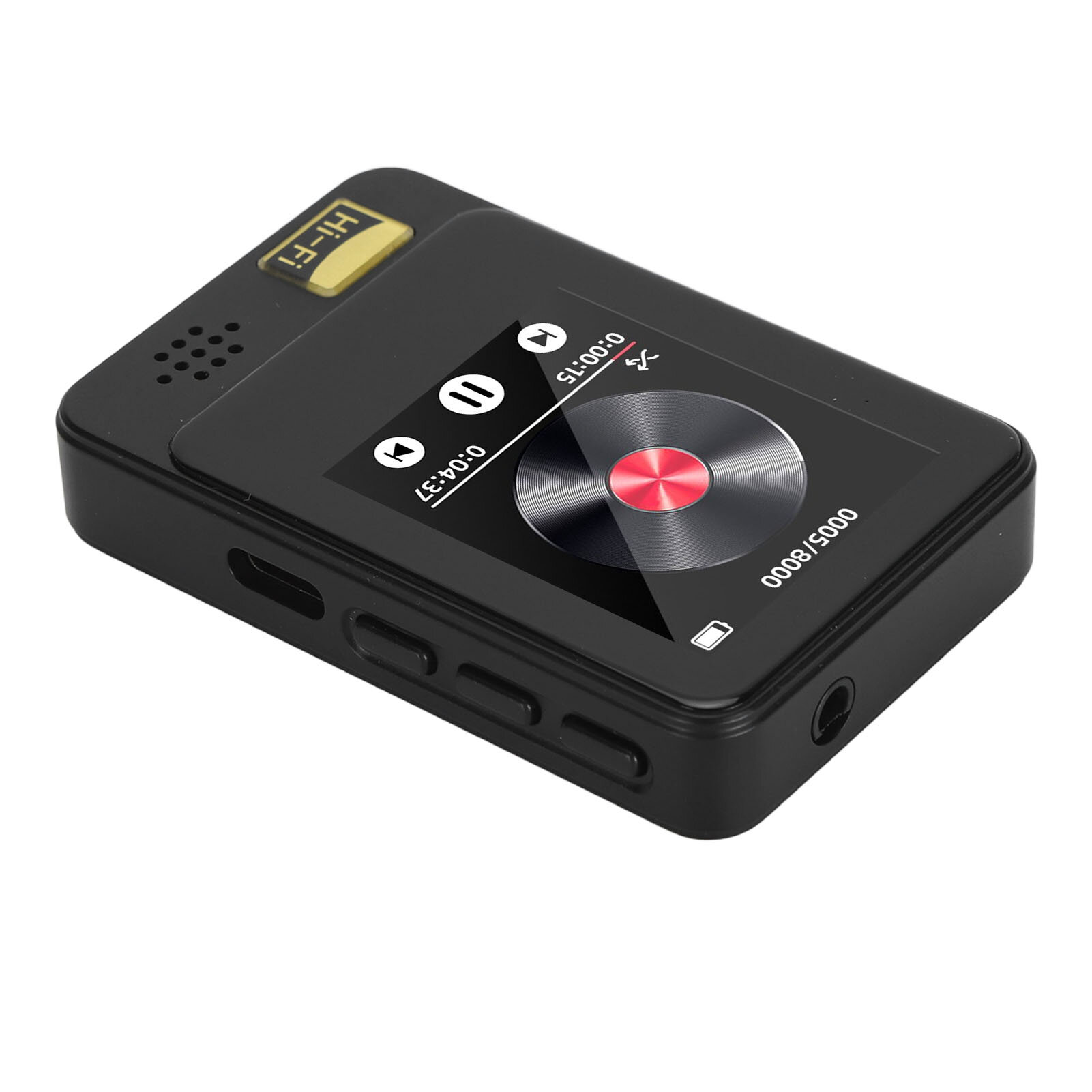 MP3 Music Player Bluetooth 5.0 1.77 Inch Full Touchscreen Portable HIFI Alarm Clock Recording Calendar Zinc Alloy Glass 65x42x12.2mm 200mAh Lithium Polymer Battery Maximum 128G Memory Card Not Included Supports MP3 WMA APE FLAC WAV AAC LC FM Radio Photo