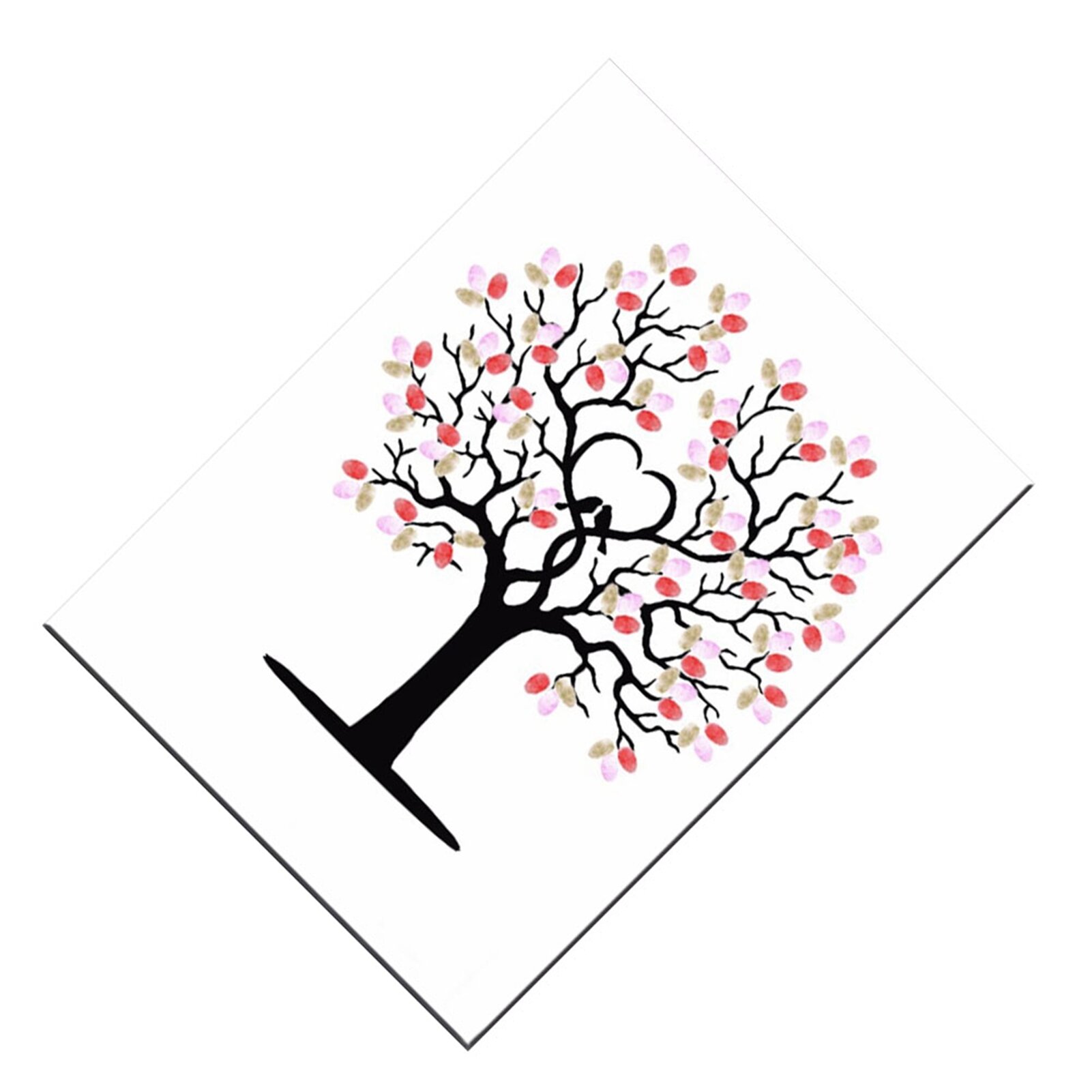 Дерево с отпечатками пальцев DIY Подпись гостя Знак в книге Отпечаток пальца на холсте Картина