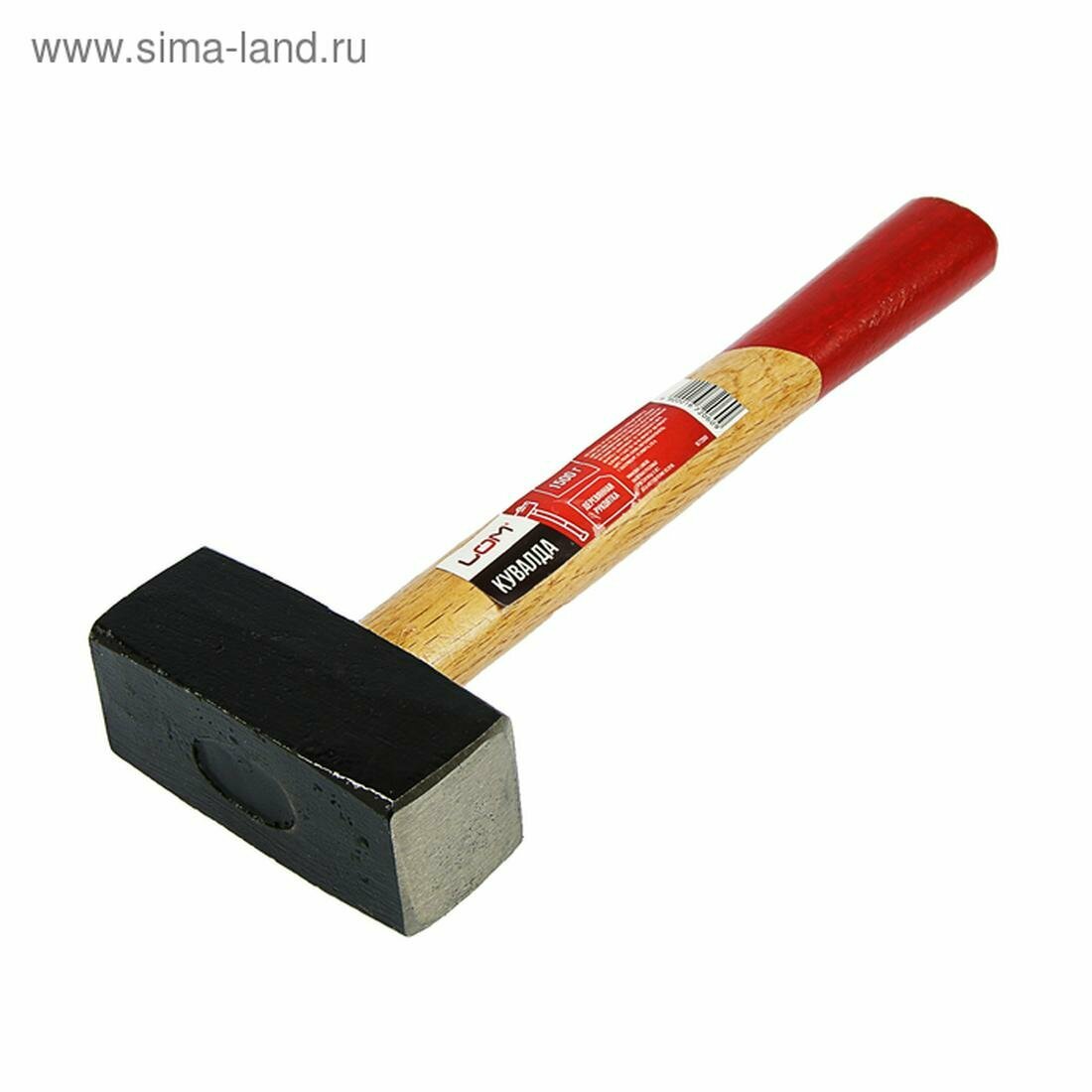Кувалда ЛОМ, деревянная рукоятка, вес 1.5 кг, длина 29 см, 1 шт.