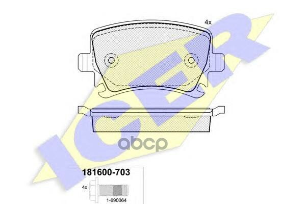 Колодки тормозные дисковые Icer арт. 181600-703