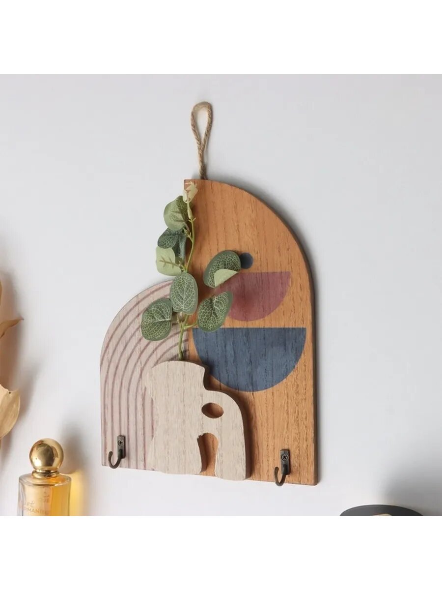 Стильные деревянные крючки с цветочным дизайном