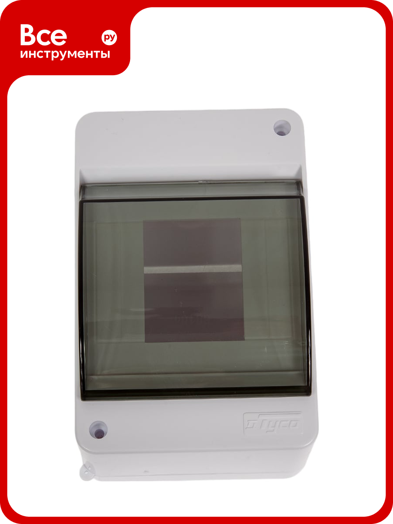 Щиток открытой проводки Рувинил Тусо на 4 модуля с вертикальной дверцей