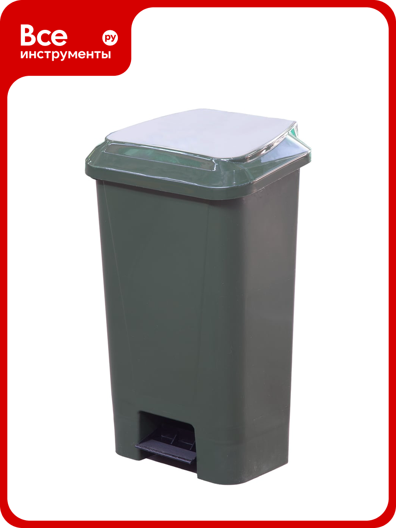 Полимерный бак для мусора Gigant 60л с педалью и пакетодержателем TAG-01 38393 прочной конструкции