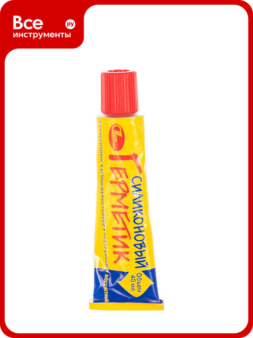 Силиконовый герметик, Новбытхим, Новбытхим бесцветный, 40 мл 3144, стекла